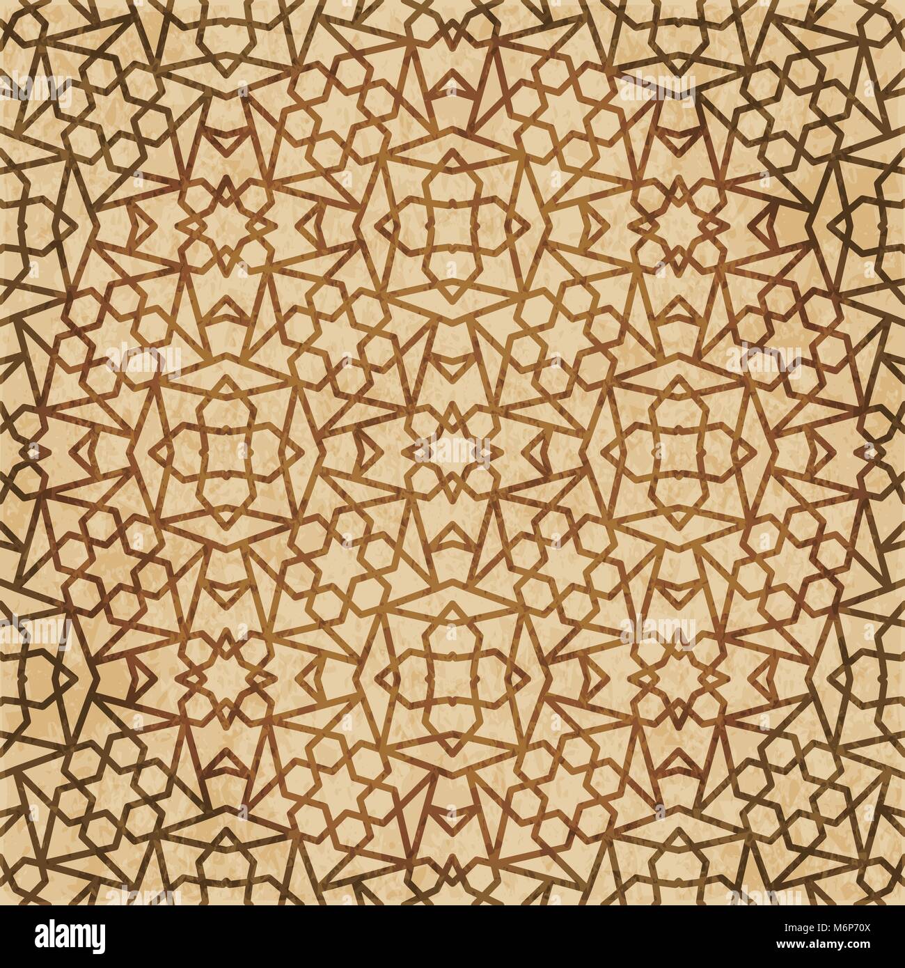 Retro brown Islam seamless geometry pattern background eastern style ...