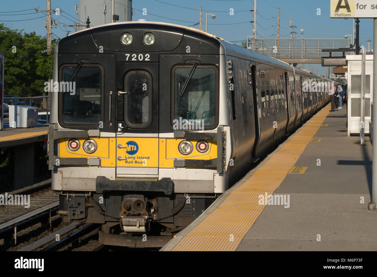 Long Island, NY - Circa 2017: LIRR railroad train at station platform ...