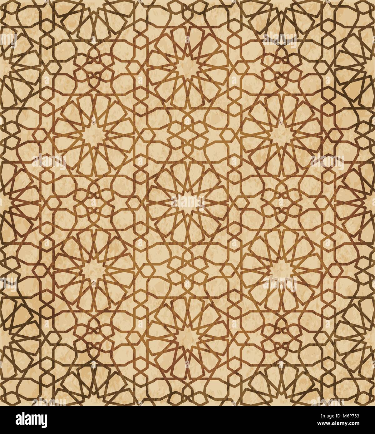 Retro brown Islam seamless geometry pattern background eastern style ...