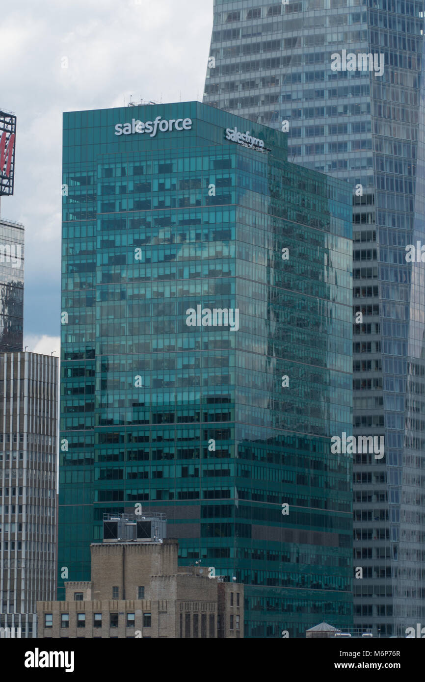 New York City, Circa 2017: Salesforce building in midtown Manhattan ...
