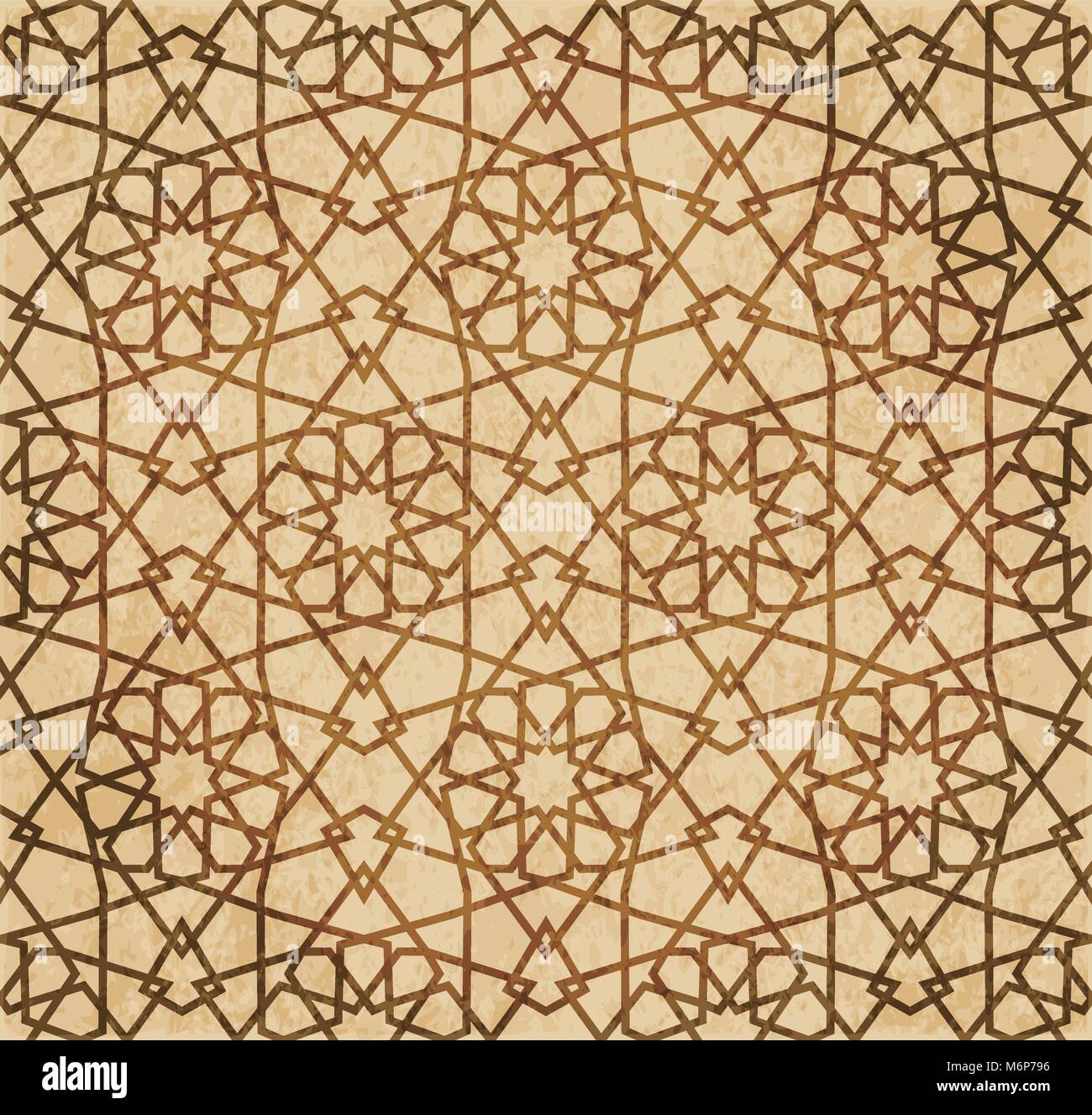 Retro brown Islam seamless geometry pattern background eastern style ...