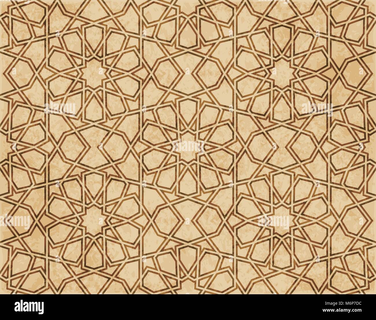Retro brown Islam seamless geometry pattern background eastern style ...