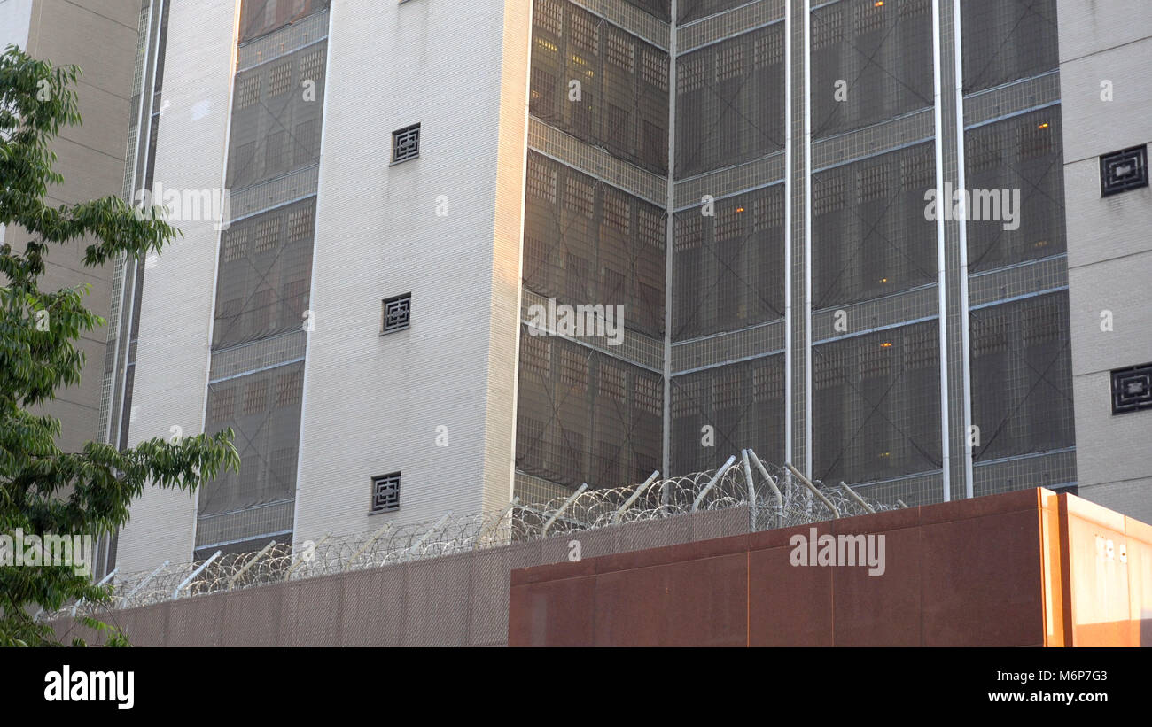 Jail prison detention center building day exterior establishing shot DX ...