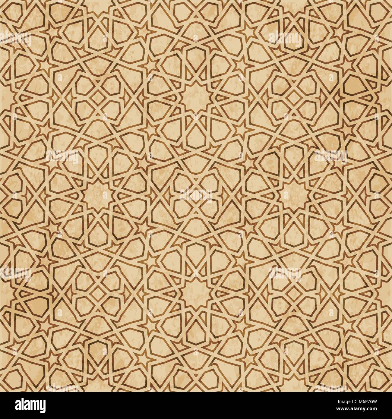 Retro brown Islam seamless geometry pattern background eastern style ...