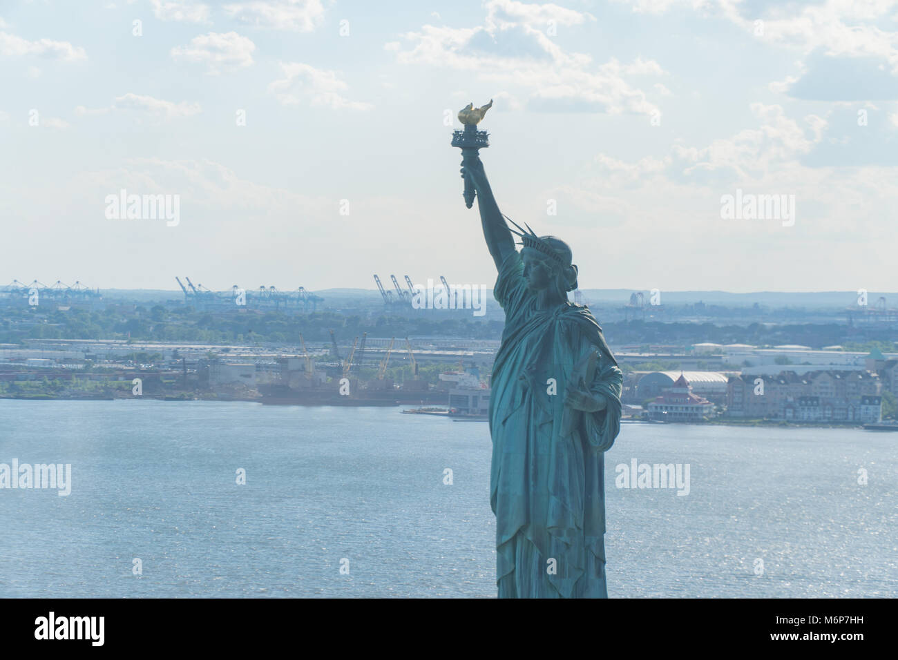 Statue of Liberty aerial photo iconic landmark of freedom standing tall ...