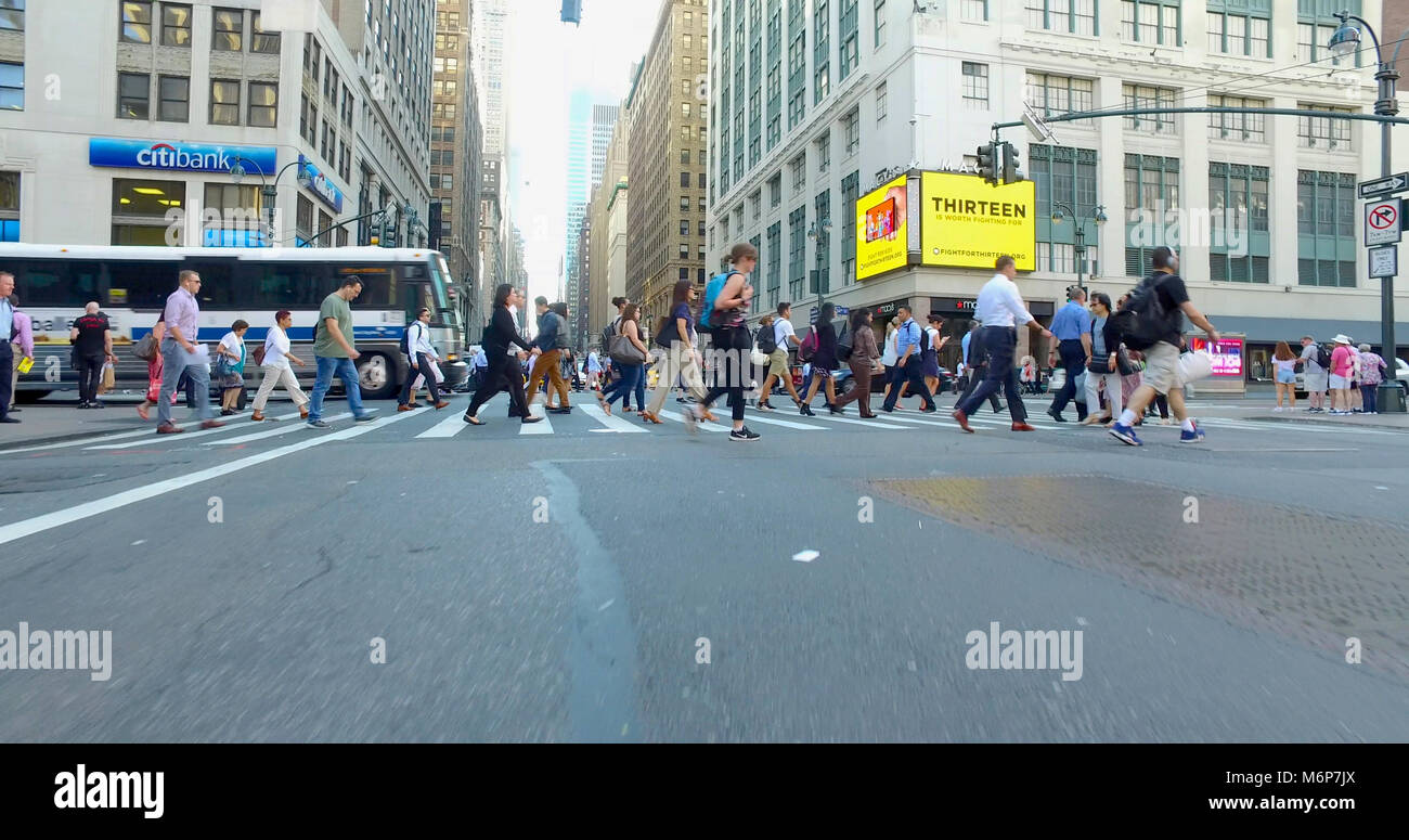 New York City, Circa 2017: People walking to office work in Midtown ...