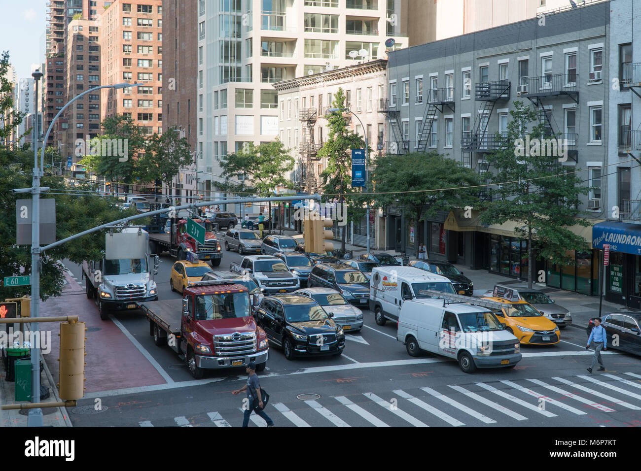 New York City, Circa 2017: Midtown Manhattan cars at traffic light ...