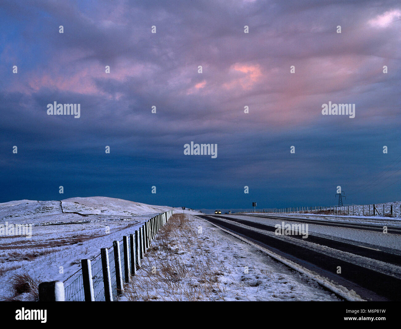 On the A6 road near Shap, Cumbria, once a notorious stretch but now all ...