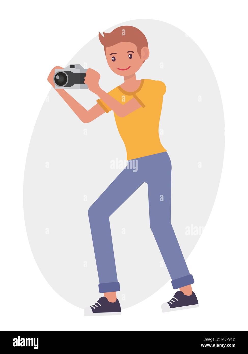 Cheerful cartoon boy camera Stock Vector Images - Alamy