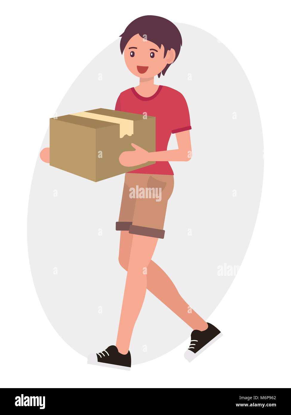 Cartoon character design male man carry paper box Stock Vector Image ...