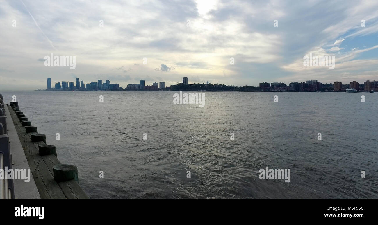 Beautiful evening sunset day time view of New Jersey City from ...
