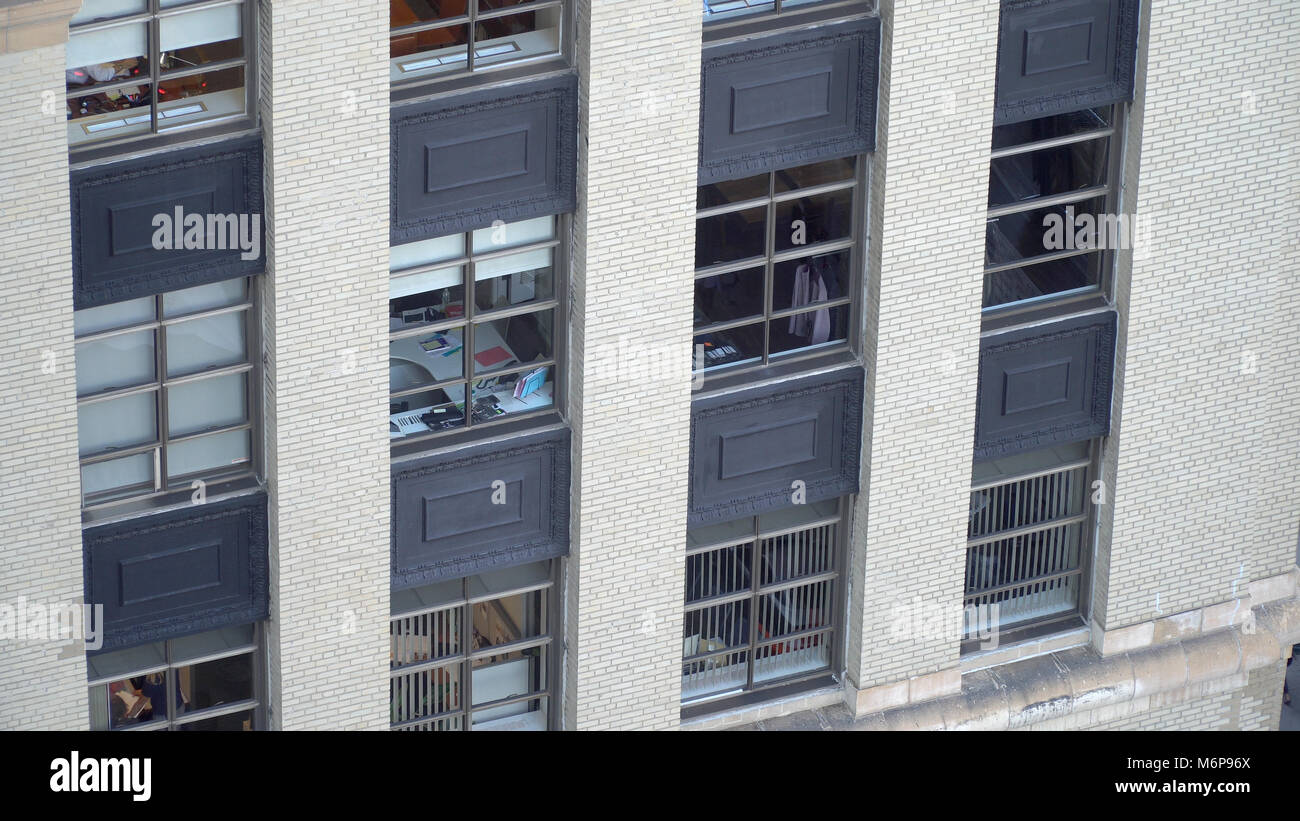 Exterior establishing shot of New York City urban style generic office ...