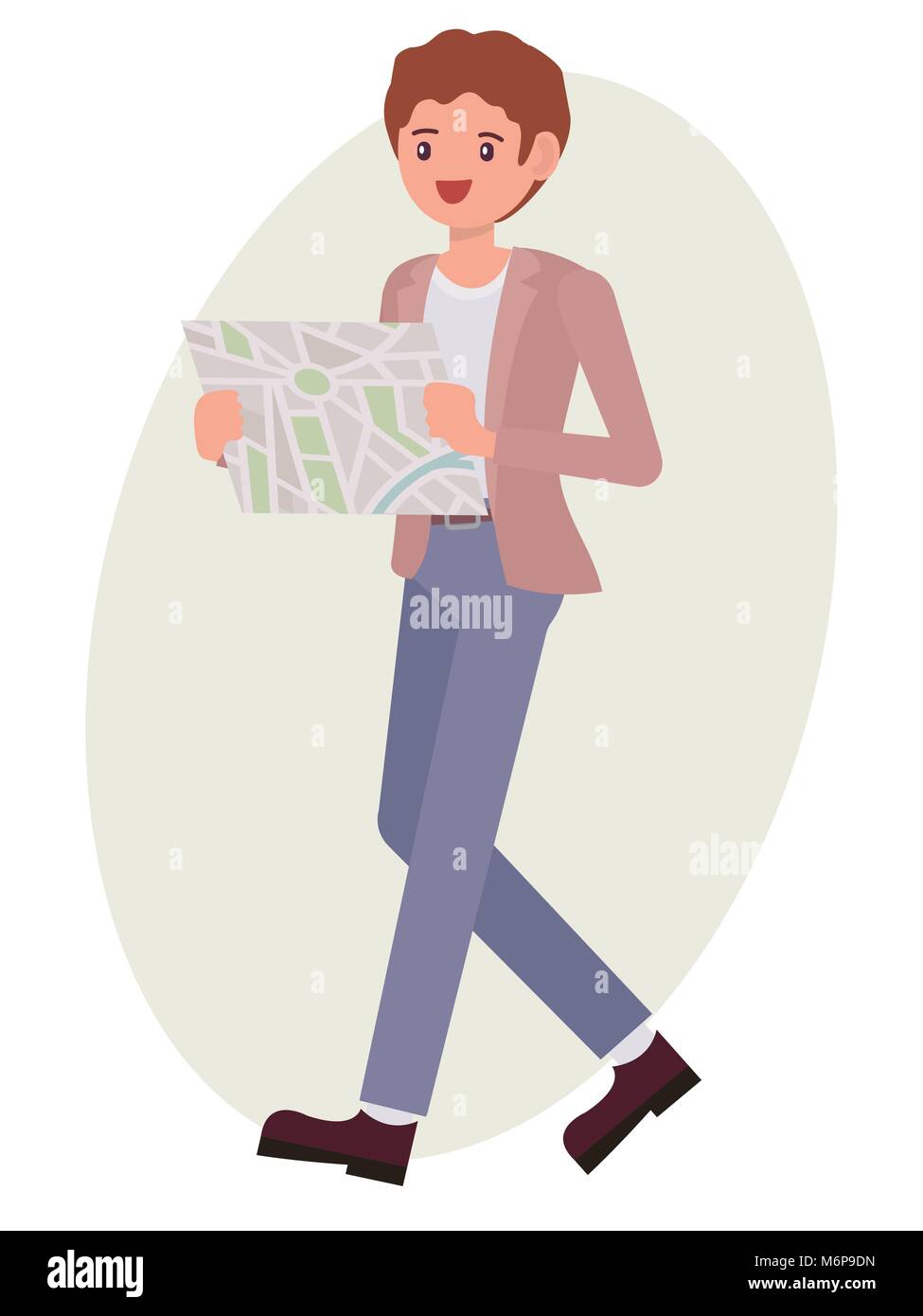 Man lost map Stock Vector Images - Alamy