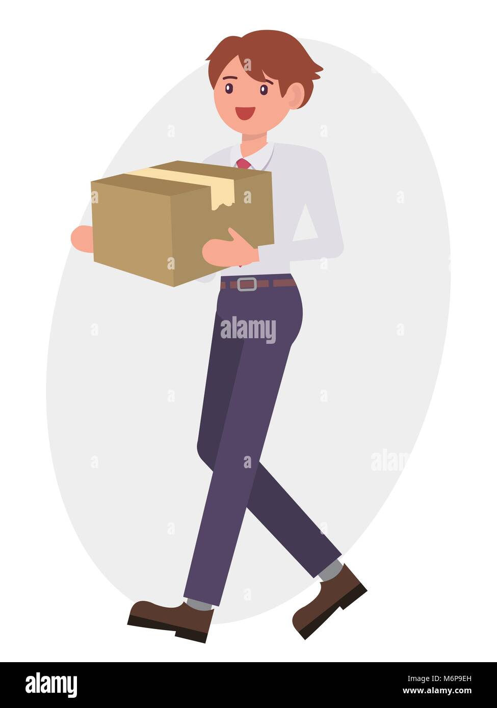 Cartoon character design male man carry paper box Stock Vector Image ...