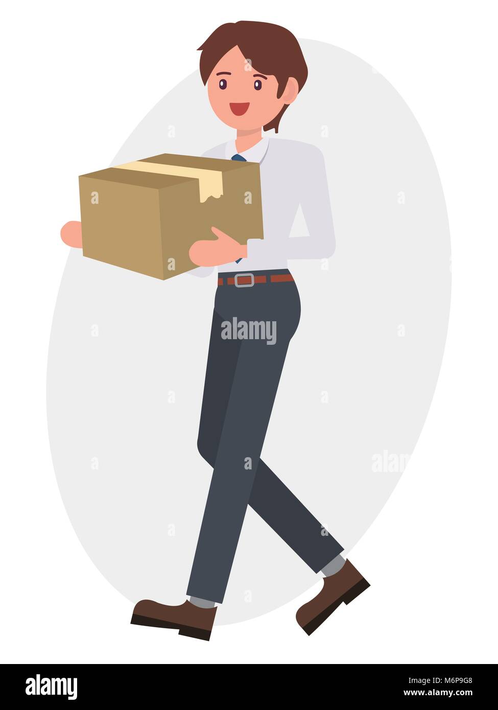 Cartoon character design male man carry paper box Stock Vector Image ...
