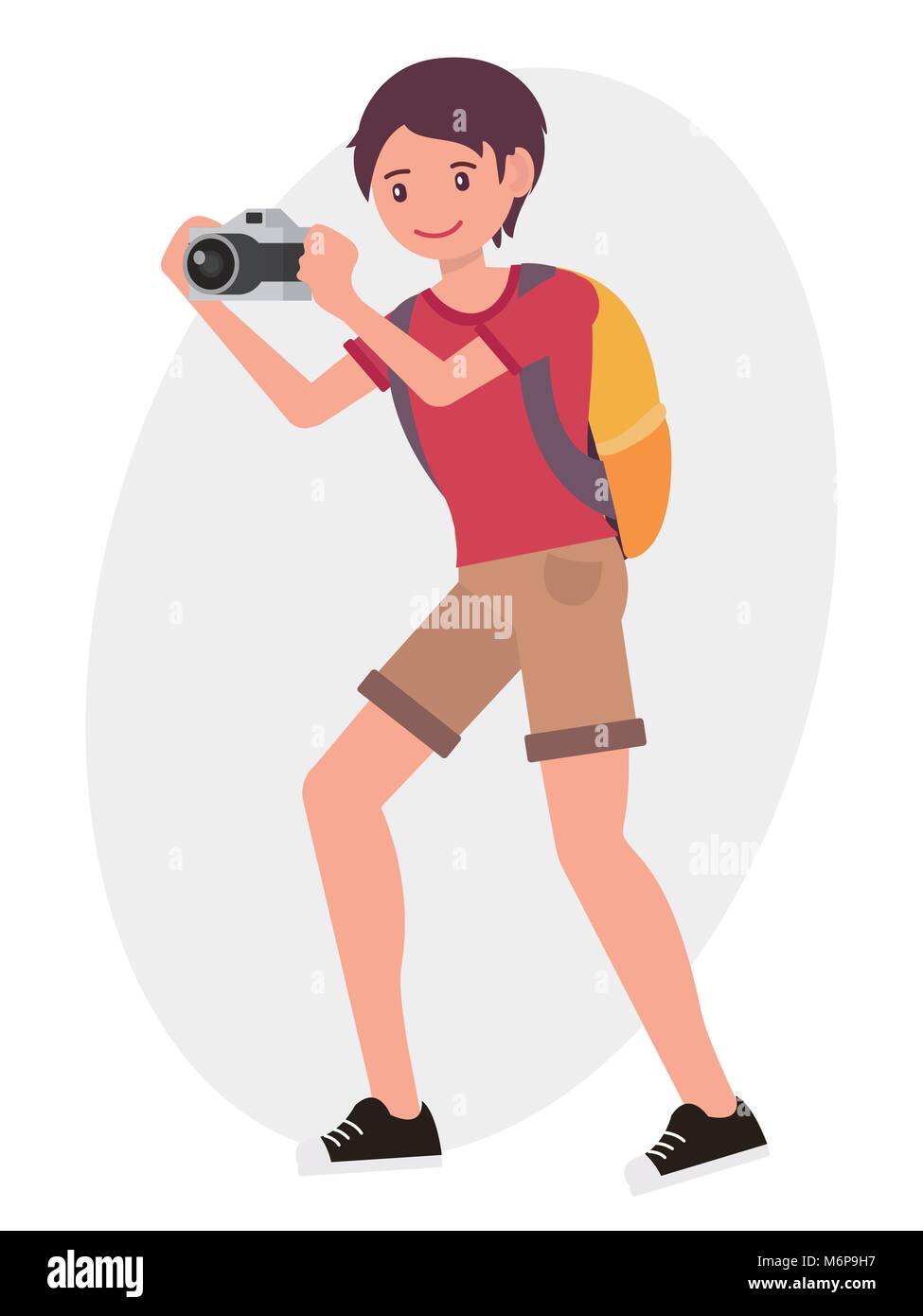 Cheerful cartoon boy camera Stock Vector Images - Alamy