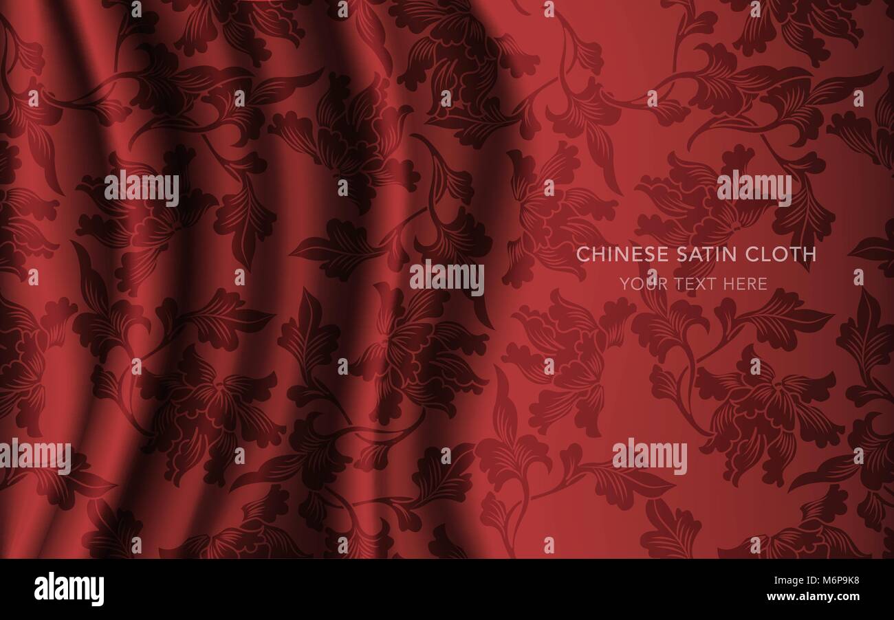 Traditional Red Chinese Silk Satin Fabric Cloth Background nature ...