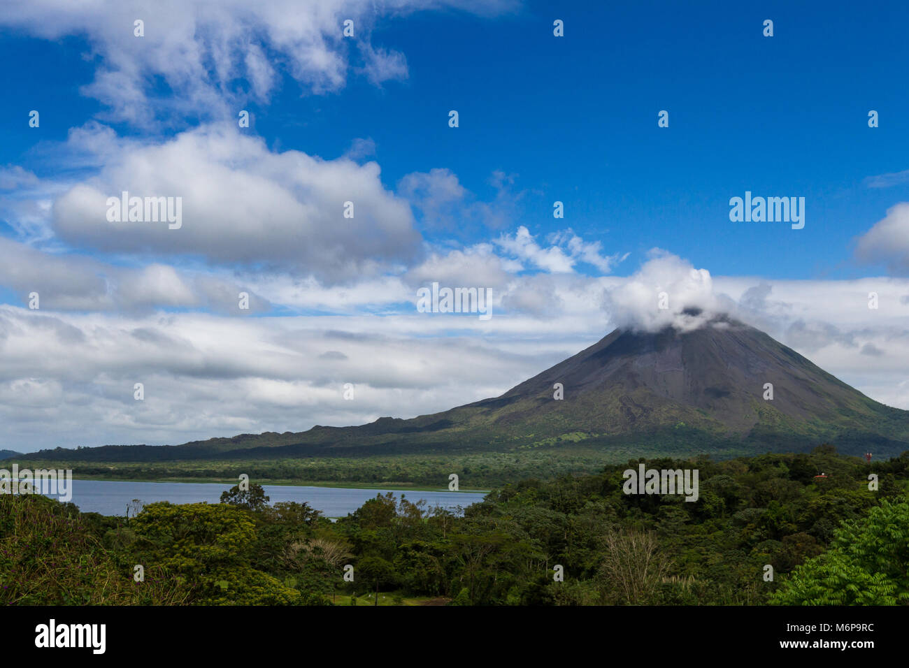 beautiful view of the Arenal Volcano from an elevated view point ...