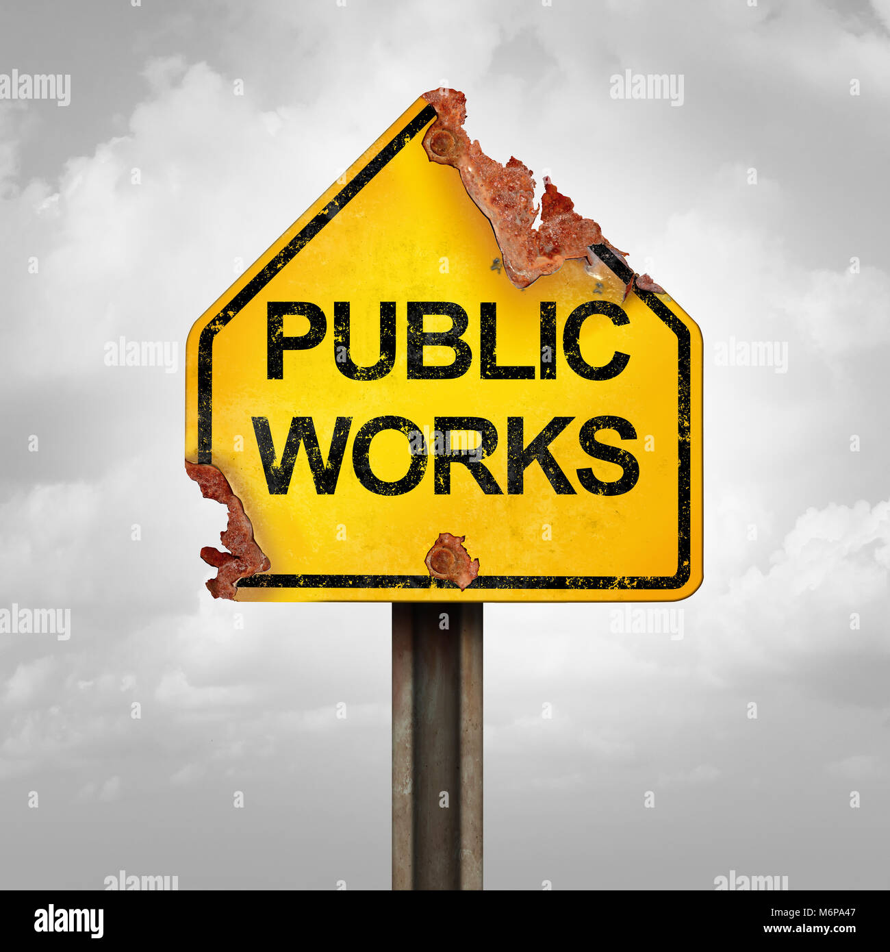 Public works problem and infrastructure issue as city maintenance ...