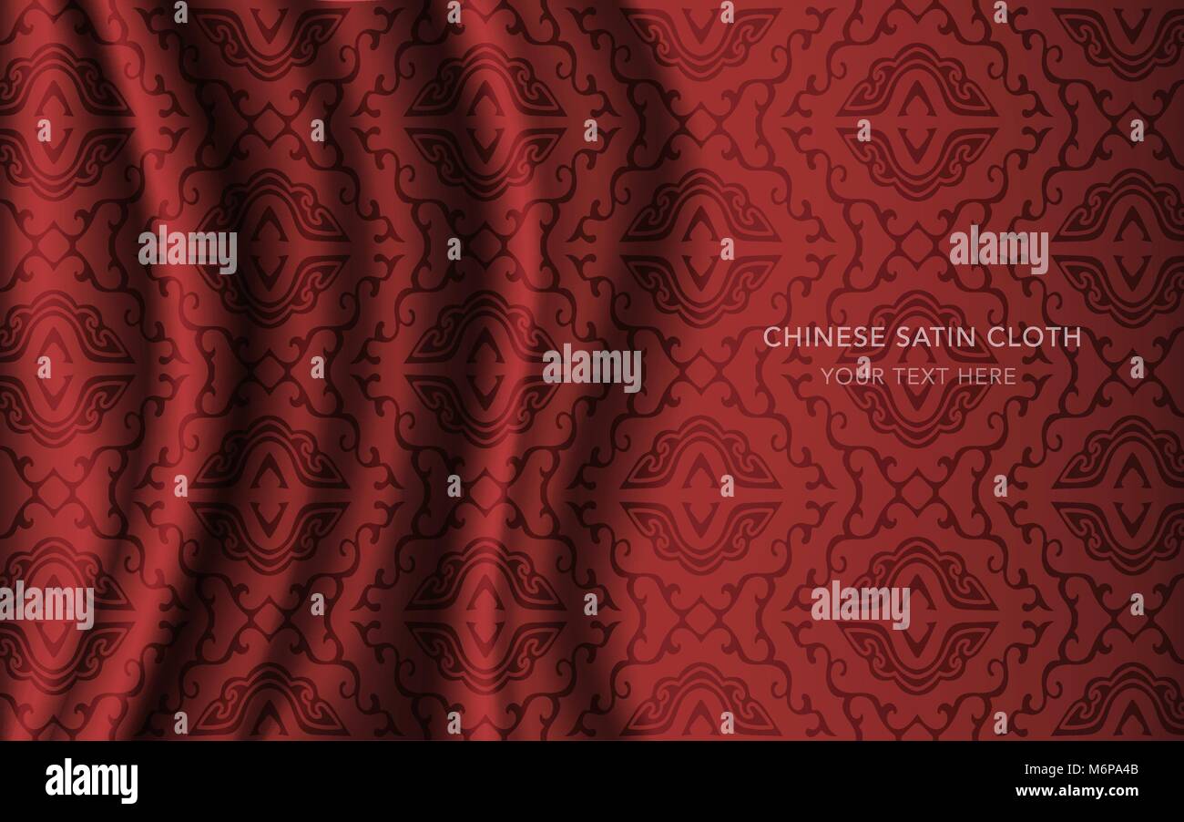 Traditional Red Chinese Silk Satin Fabric Cloth Background spiral cross ...