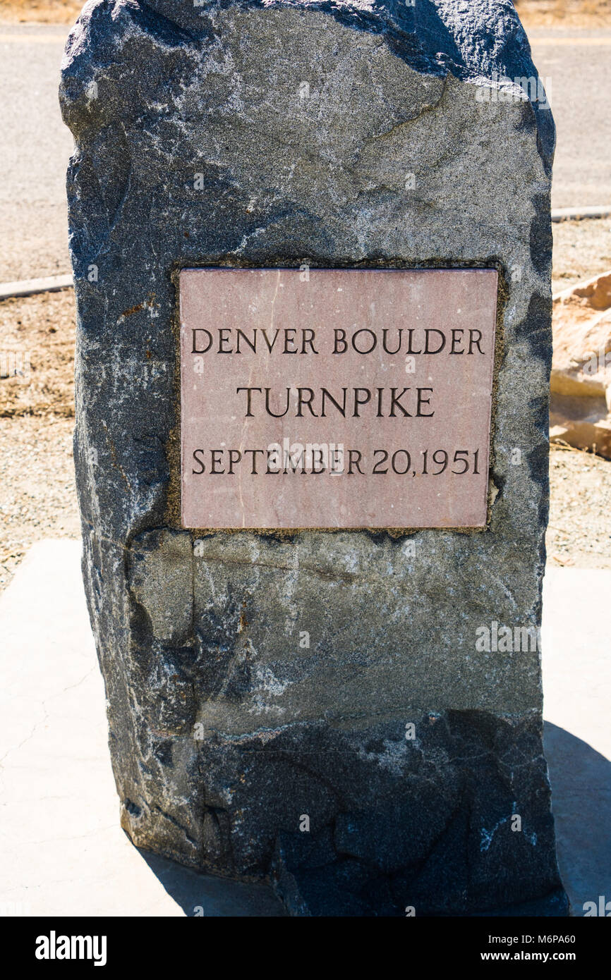 Denver Boulder Turnpike Marker Stock Photo - Alamy