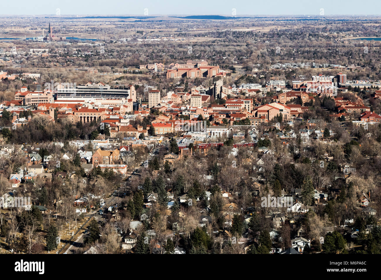 Aerial View of University of Colorado, Boulder Stock Photo - Alamy