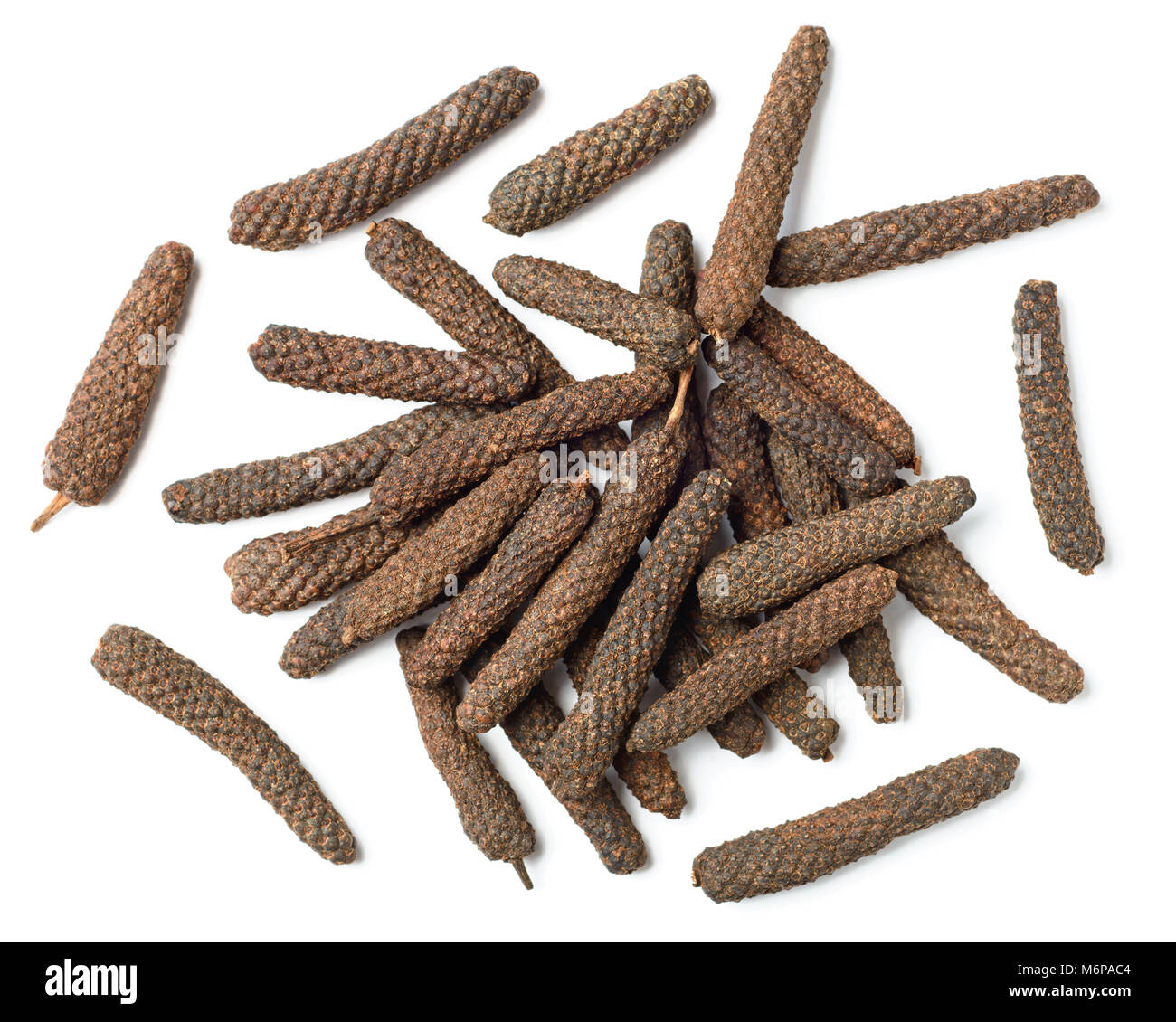 dried long pepper, piper longum isolated on white background Stock ...