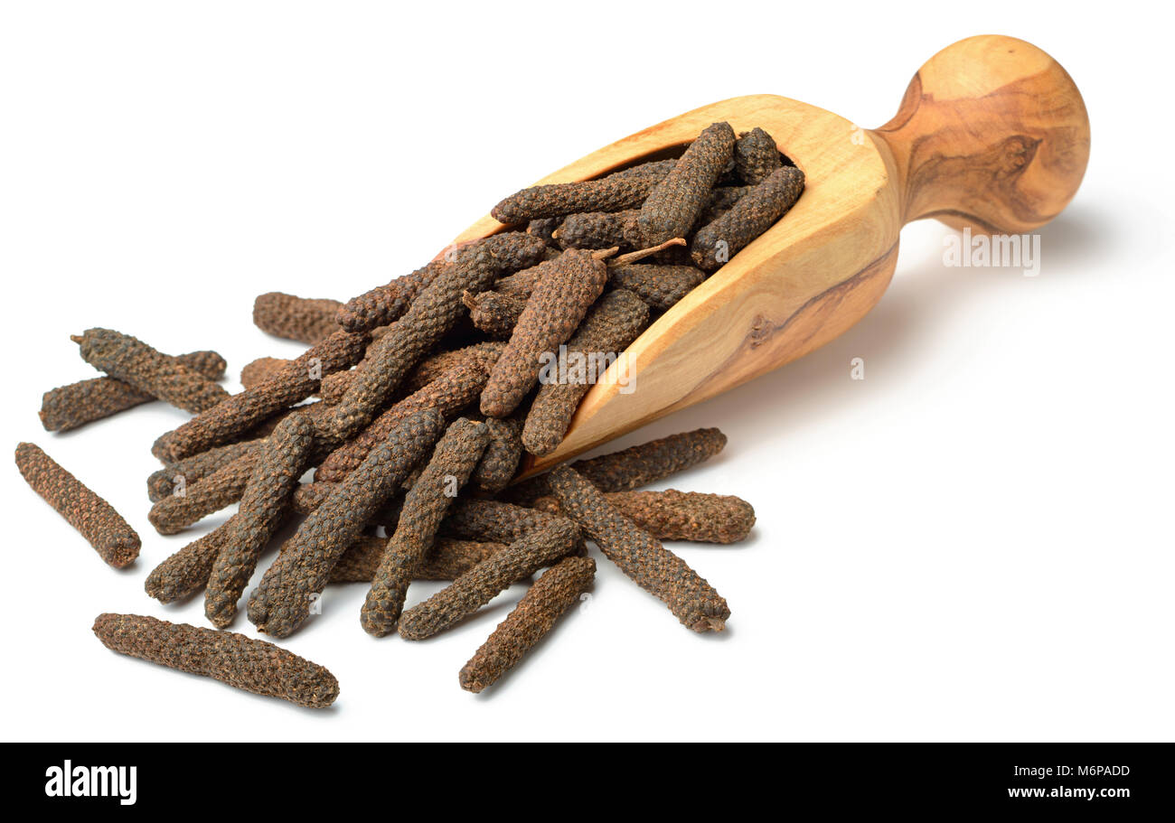 dried long pepper, piper longum isolated on white background Stock ...