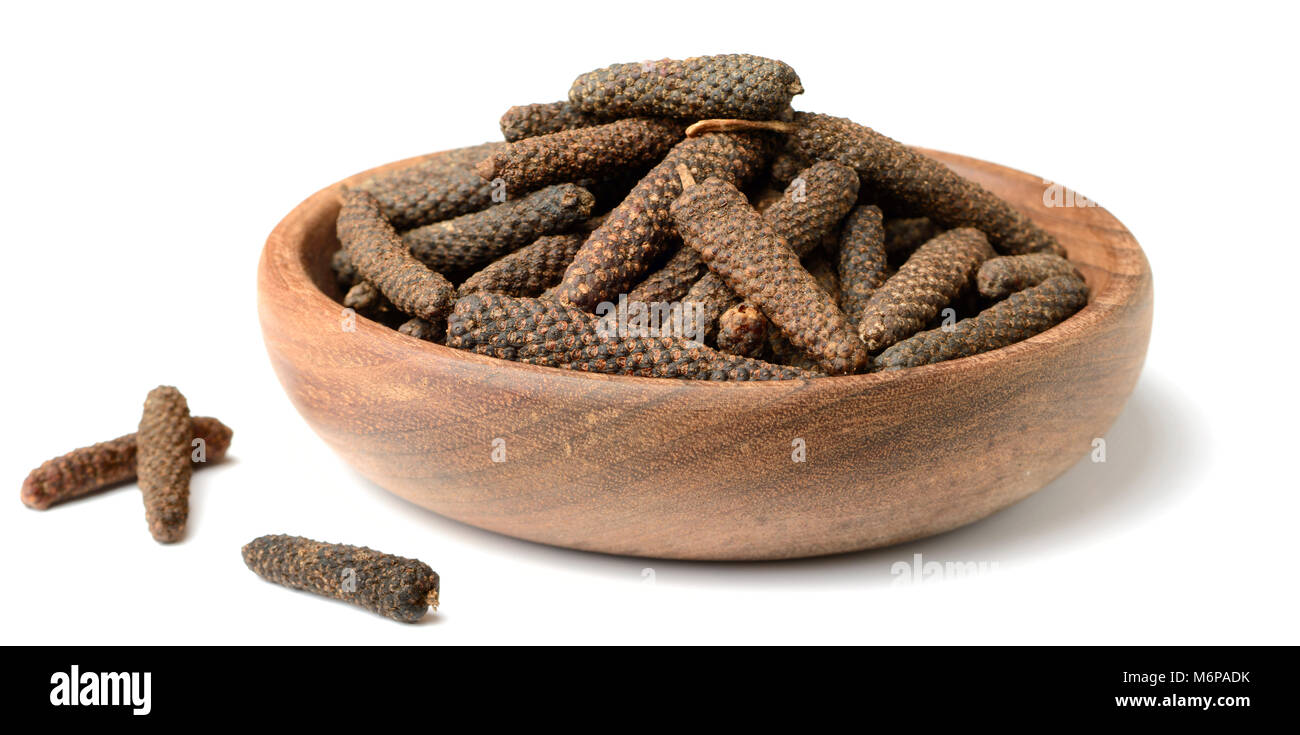 dried long pepper, piper longum isolated on white background Stock ...