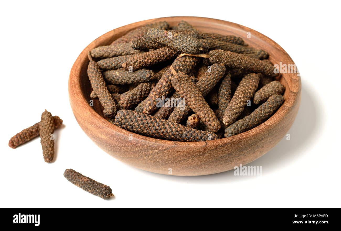 dried long pepper, piper longum isolated on white background Stock ...