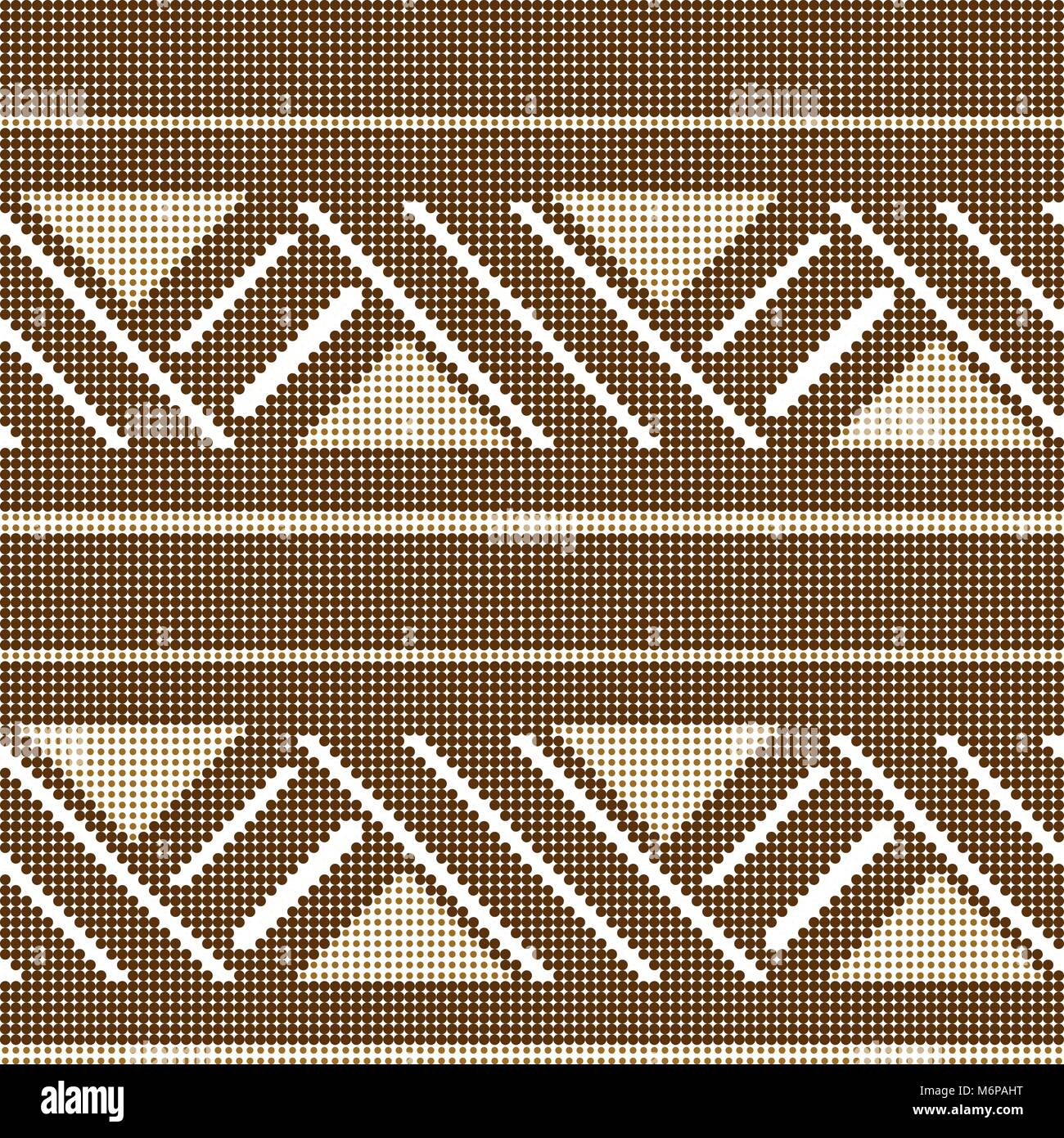 Halftone colorful seamless retro pattern aboriginal brown square ...