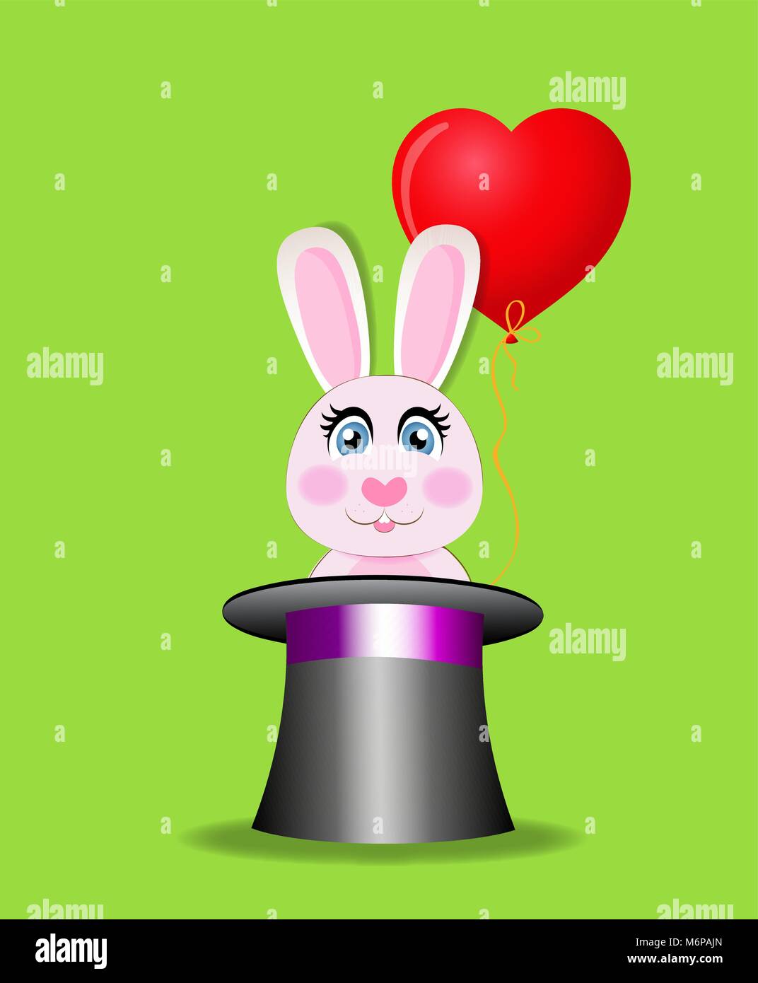 Rabbit cartoon in love icon hi-res stock photography and images - Alamy