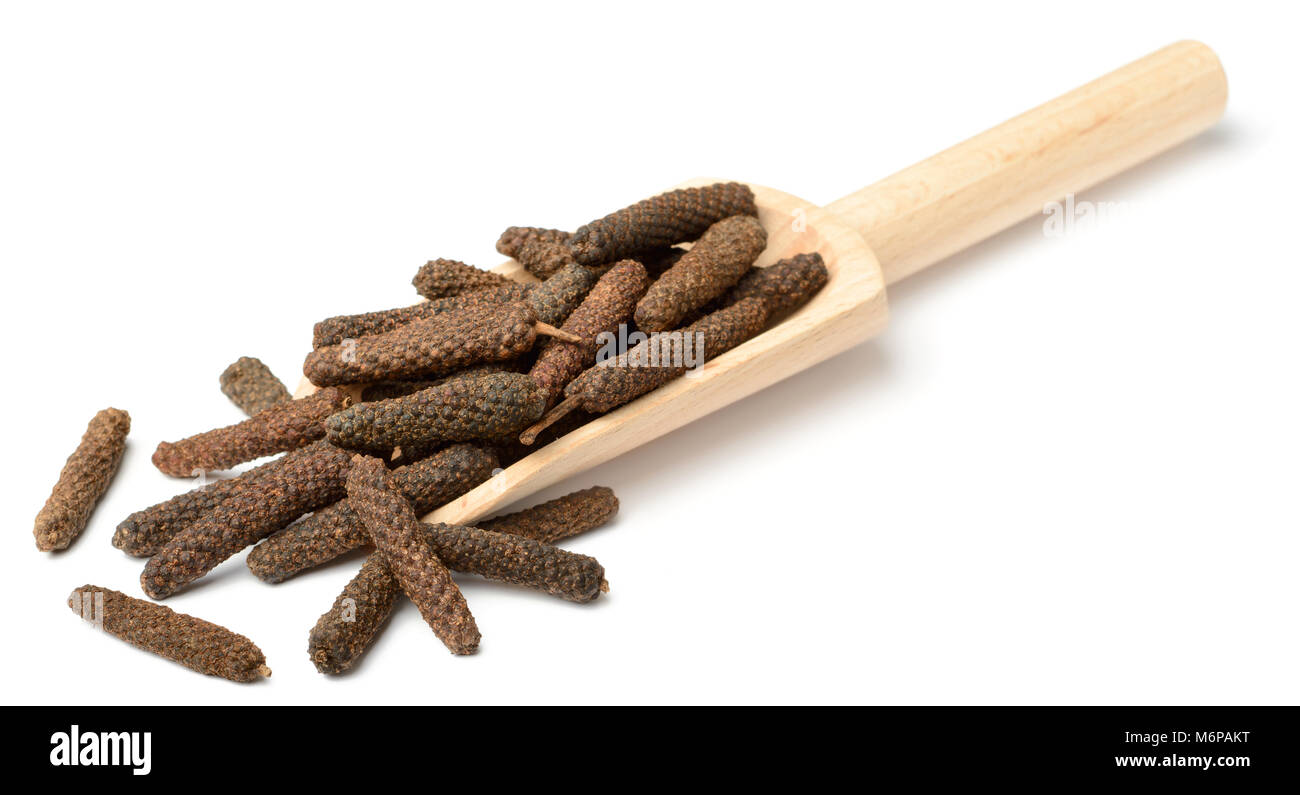 dried long pepper, piper longum isolated on white background Stock ...