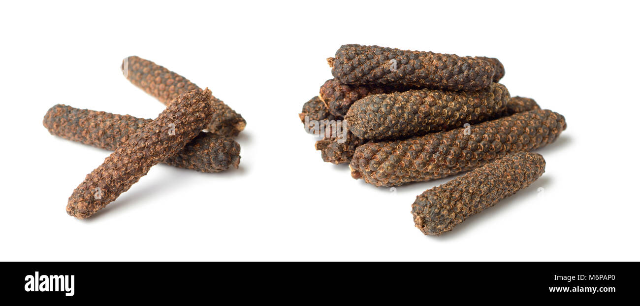 dried long pepper, piper longum isolated on white background Stock ...