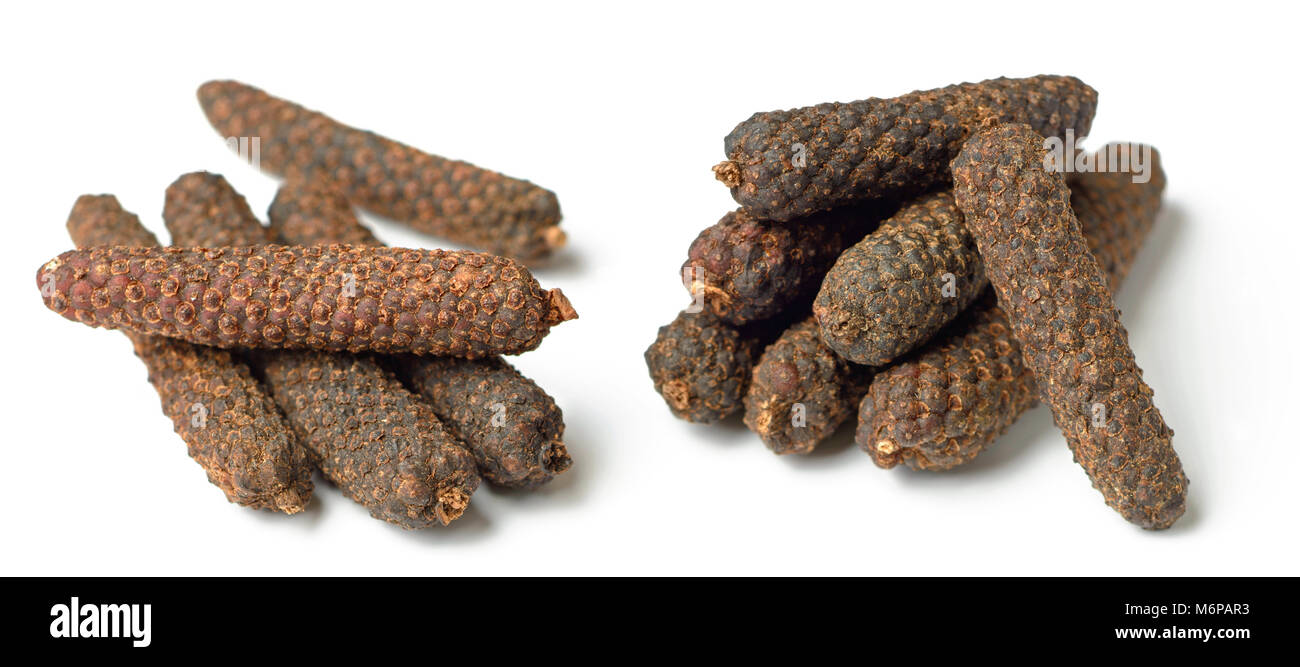dried long pepper, piper longum isolated on white background Stock ...