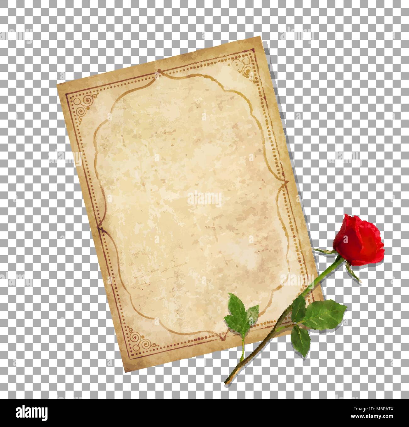 Highly Detailed Vector Illustration Of Old Blank Paper Script With