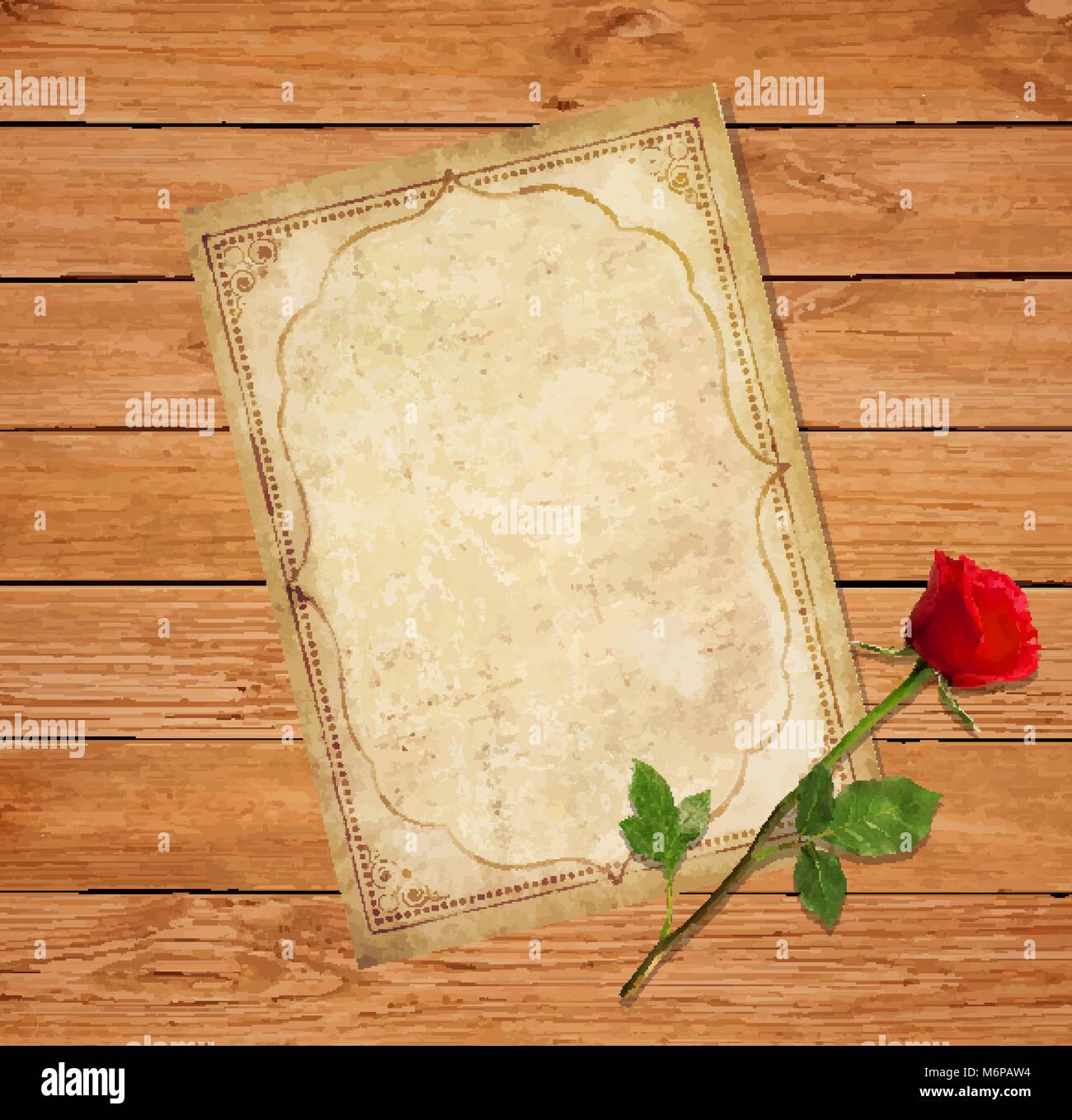 Highly Detailed Vector Illustration Of Old Blank Paper Script With