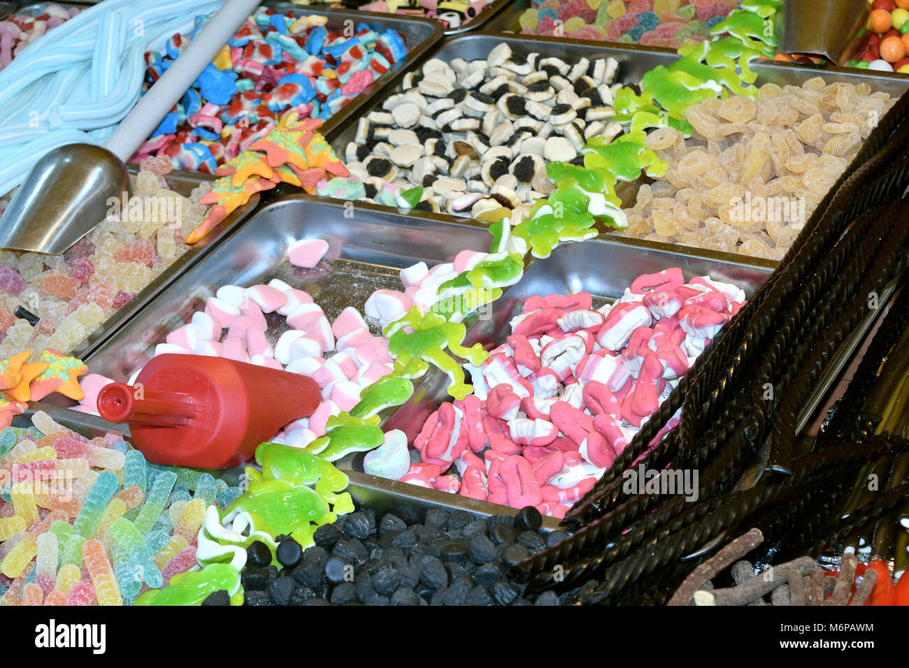 various colorful kinds of many kid candies Stock Photo - Alamy