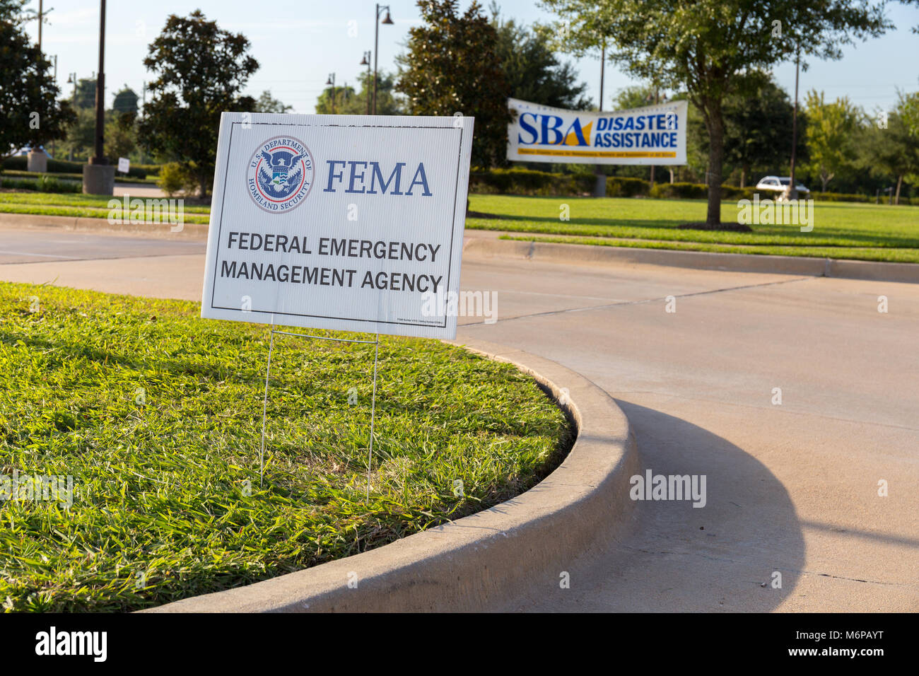 Disaster emergency center sign hi-res stock photography and images - Alamy