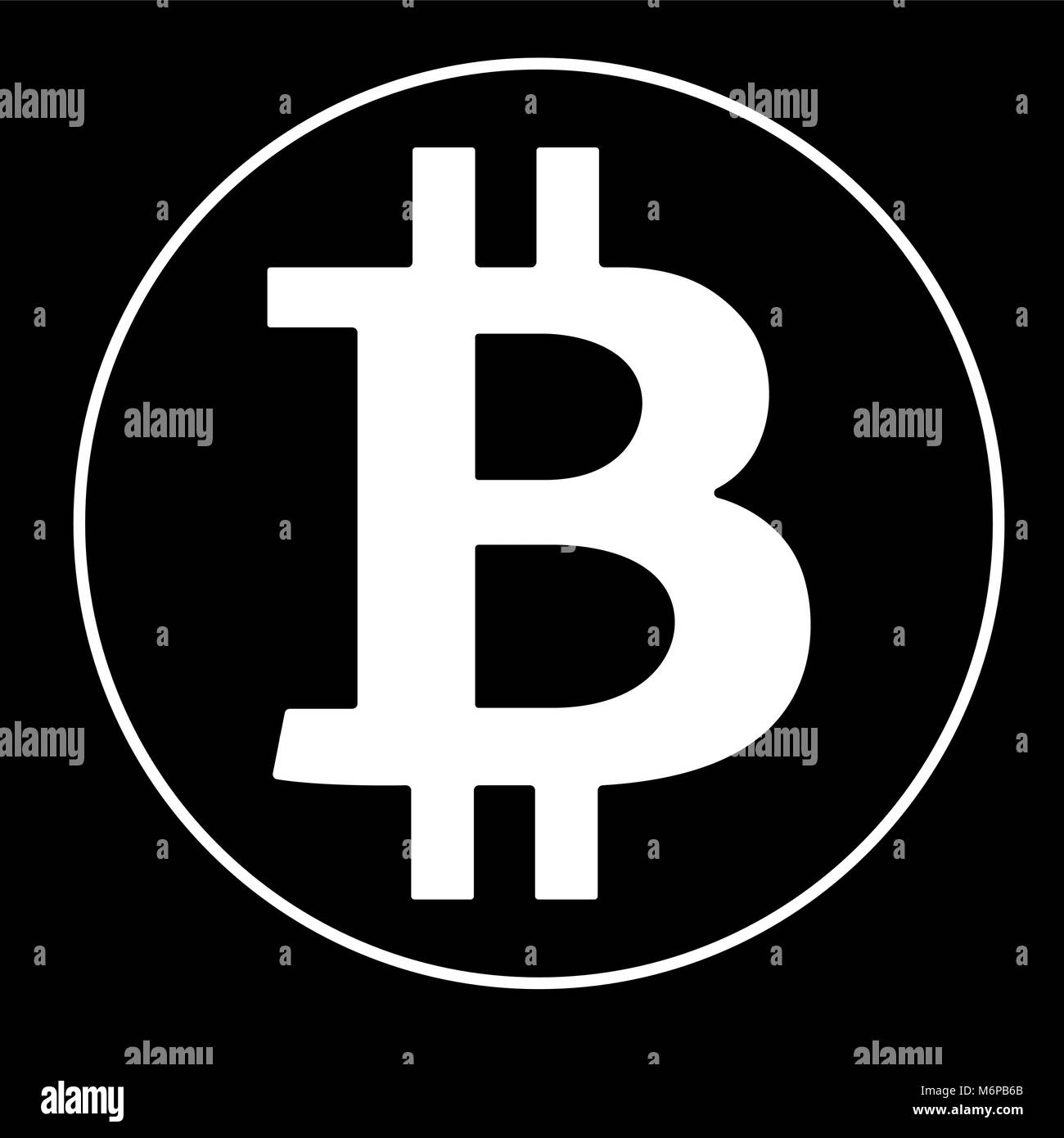 White bitcoin sign icon on black background. Crypto currency symbol ...