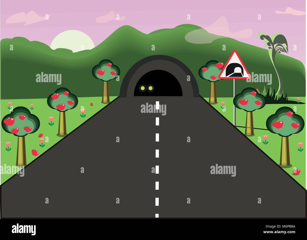 Tunnel sunrise Stock Vector Images - Alamy