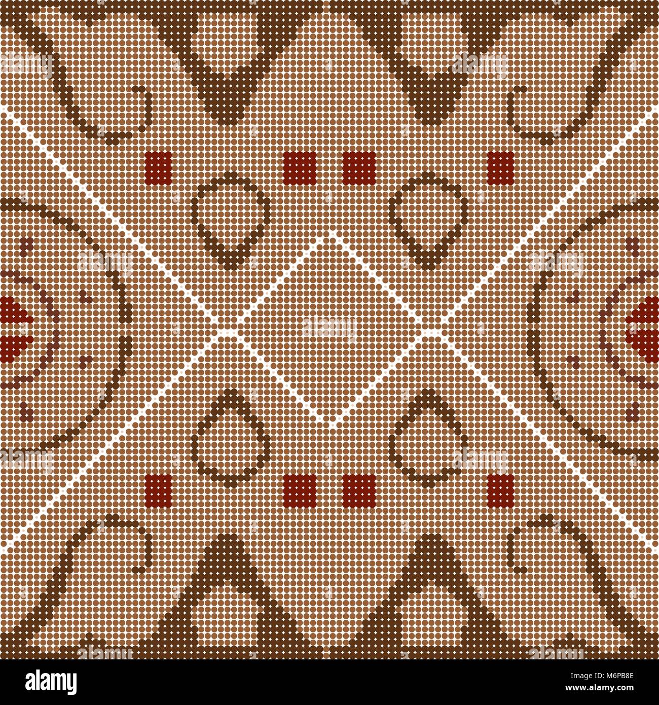 Halftone colorful seamless retro pattern aboriginal brown tone curve ...