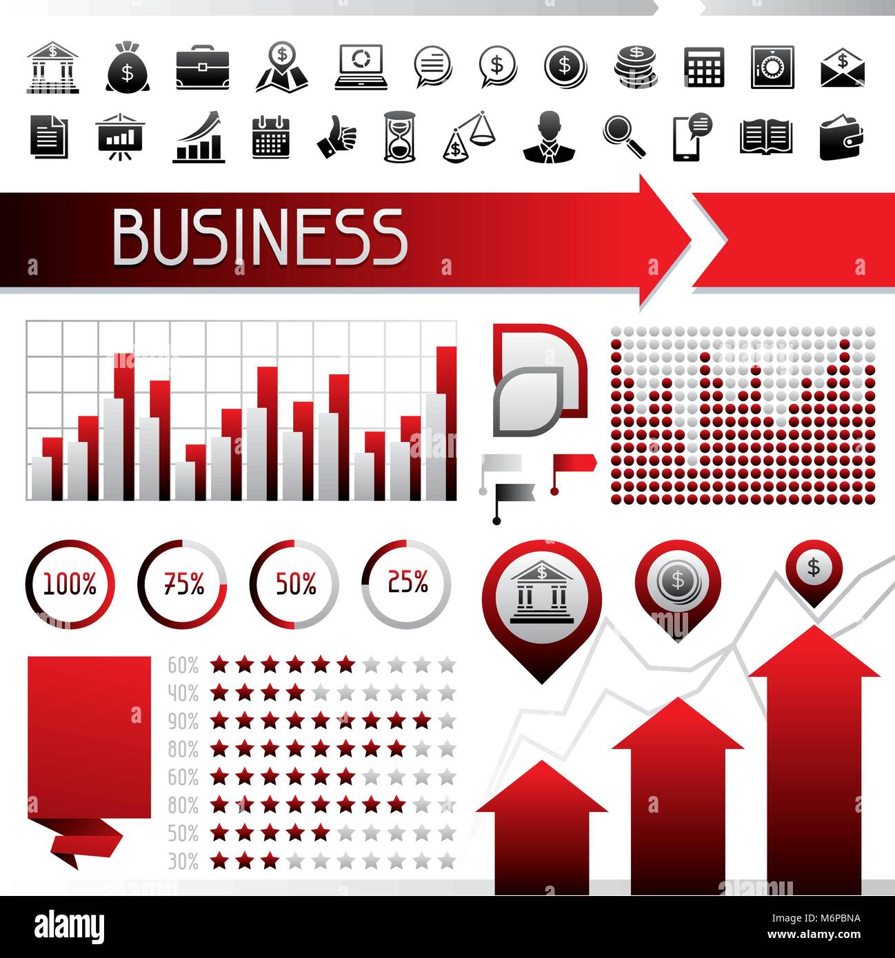 Infographic diagrams pie chart icons hi-res stock photography and ...