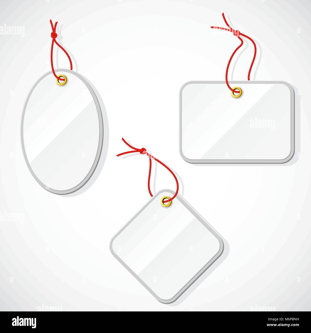 Set of plastic tags on the rope Stock Vector Image & Art - Alamy