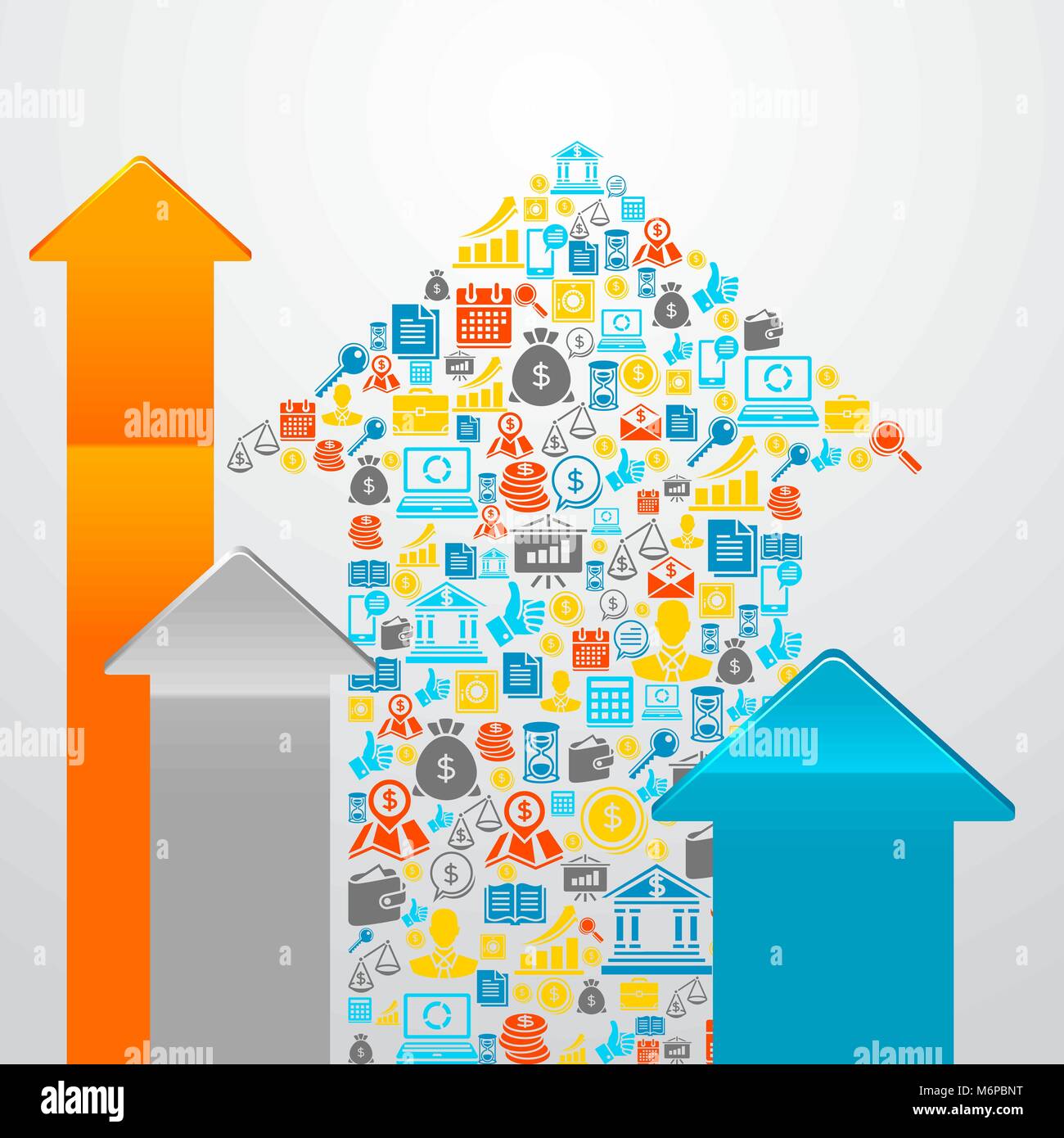Business laptop financial arrow Stock Vector Images - Alamy