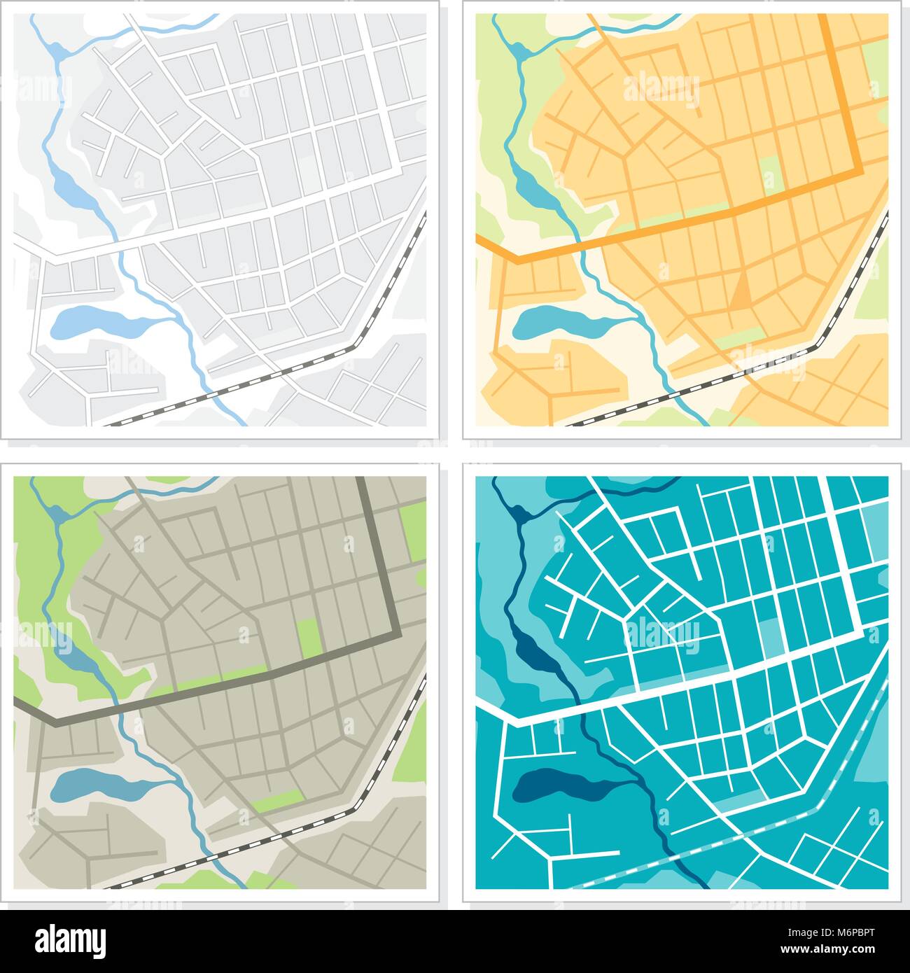 Set of 4 abstract maps Stock Vector Image & Art - Alamy