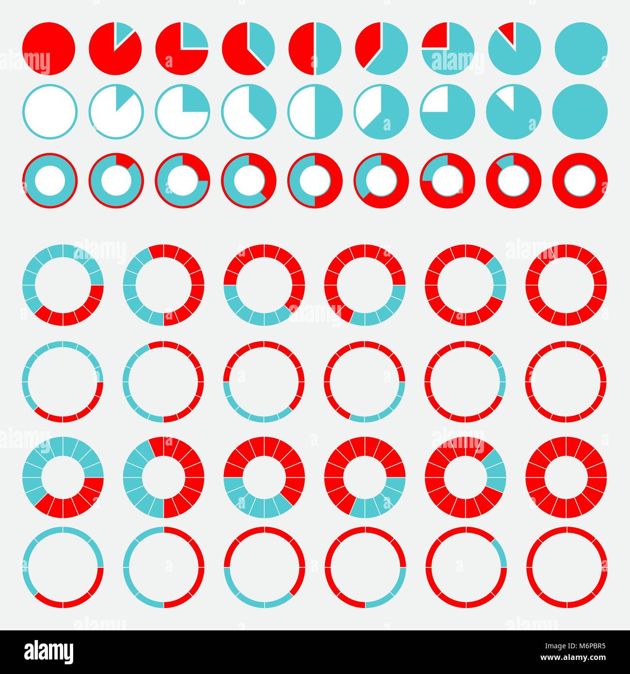 Set of pie charts hi-res stock photography and images - Alamy