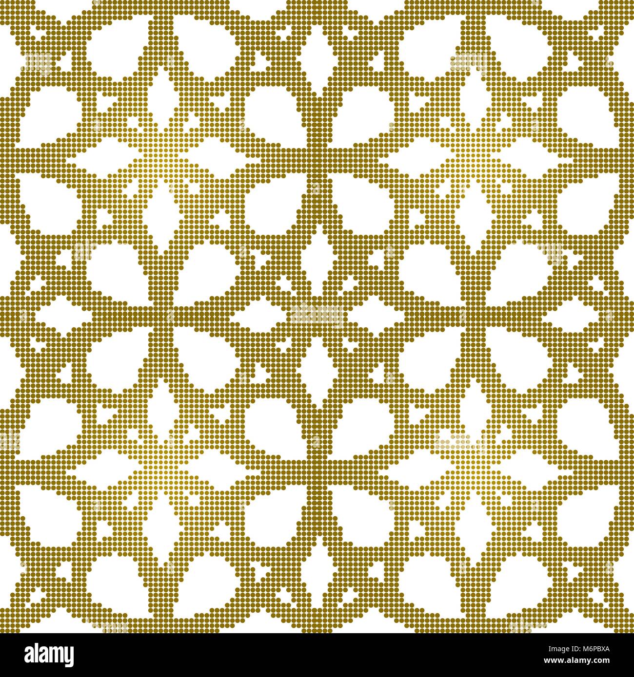 Halftone colorful seamless retro pattern golden round cross frame Stock ...