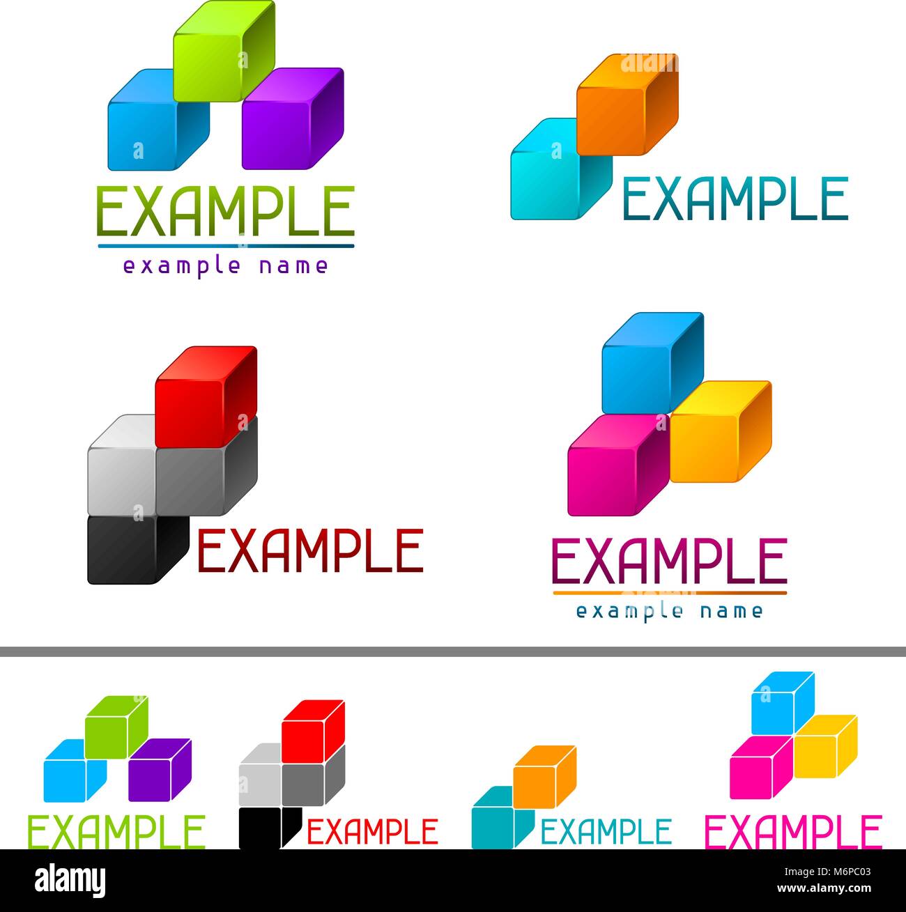 Set of abstract brands from vector cubes Stock Vector Image & Art - Alamy