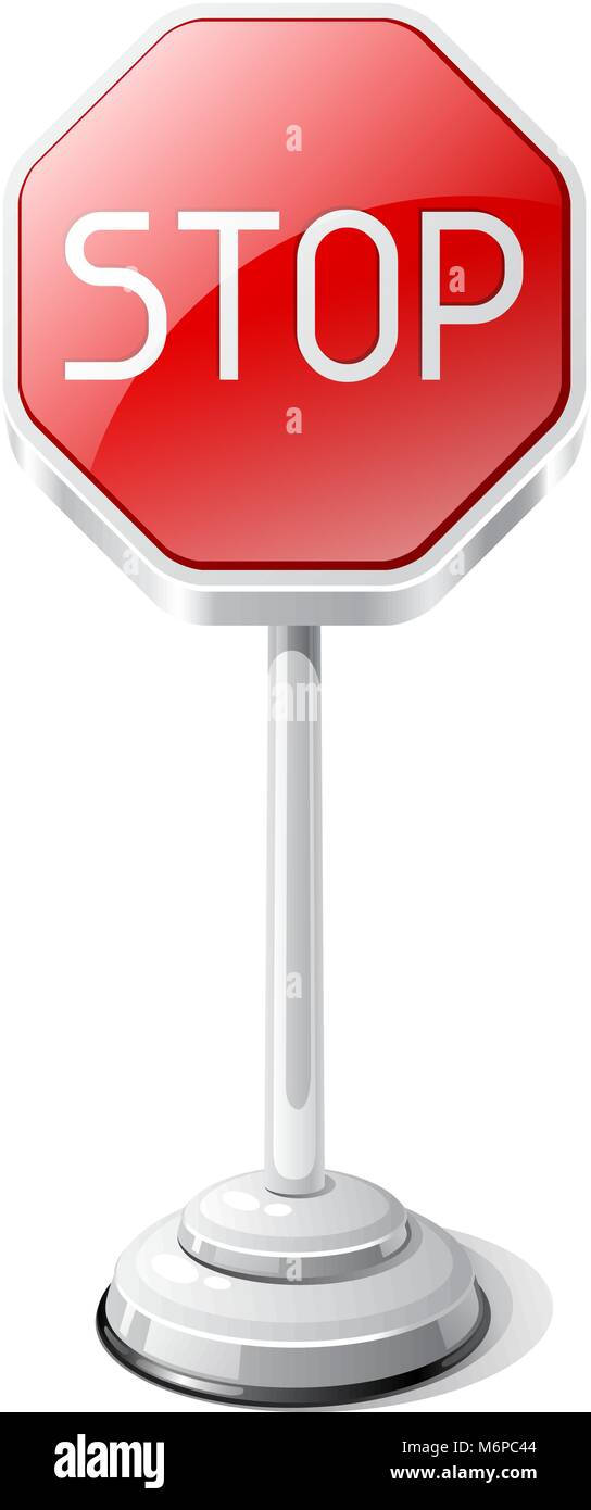Stop road traffic sign isolated on white Stock Vector Image & Art - Alamy